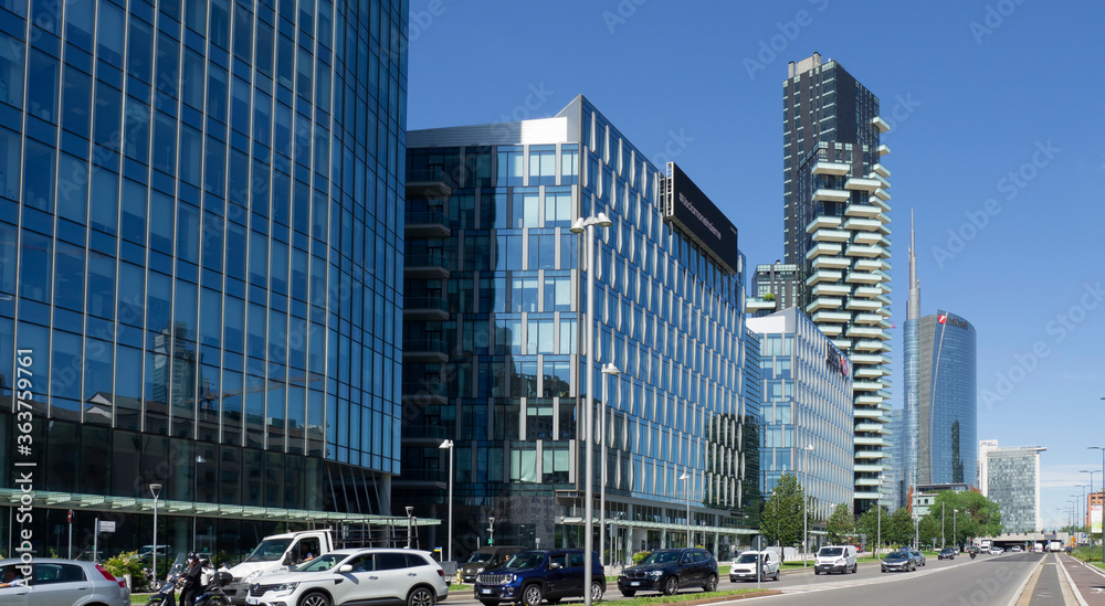 Milano, Italy. Views of the new business district Porta Nuova in Milano ...
