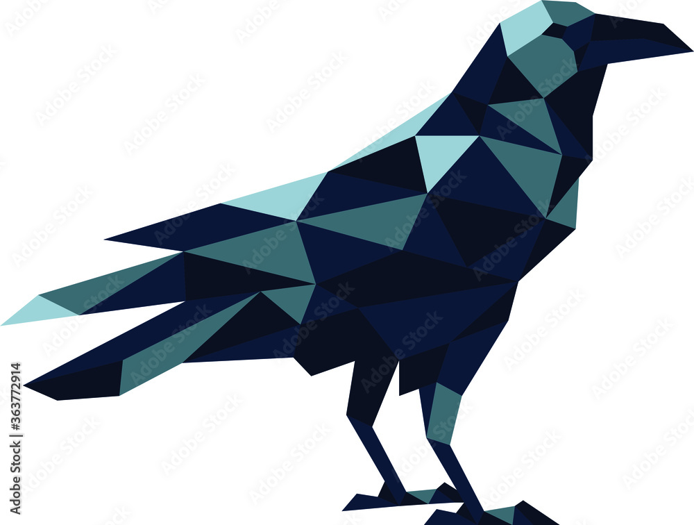 Low Poly Design of Raven Stock Vector | Adobe Stock