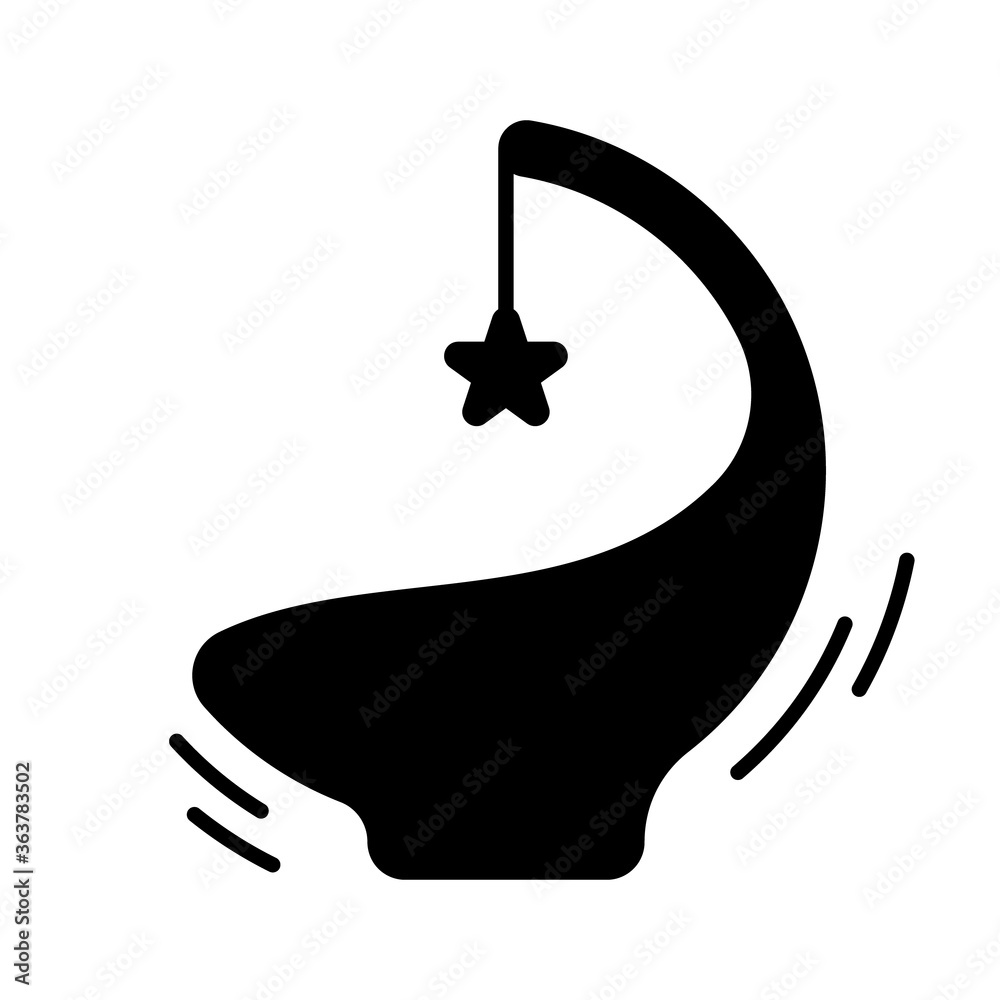 Silhouette Baby bouncer with vibration. Outline icon of small crib ...