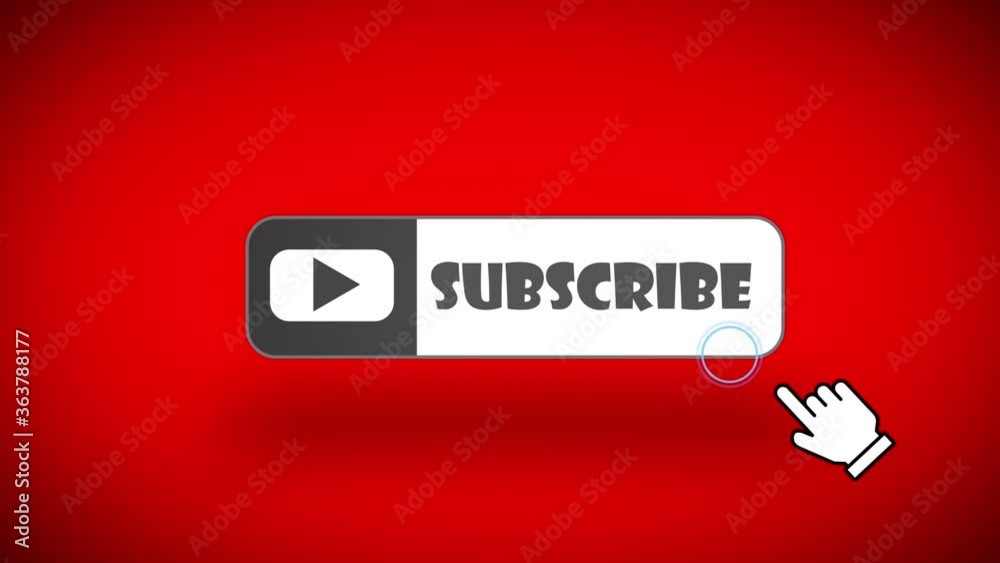 Click the subscribe button with the finger cursor Stock Video | Adobe Stock