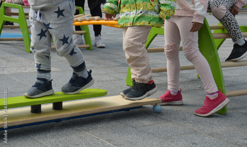 Urban outdoor activity park for children to play together safely ...