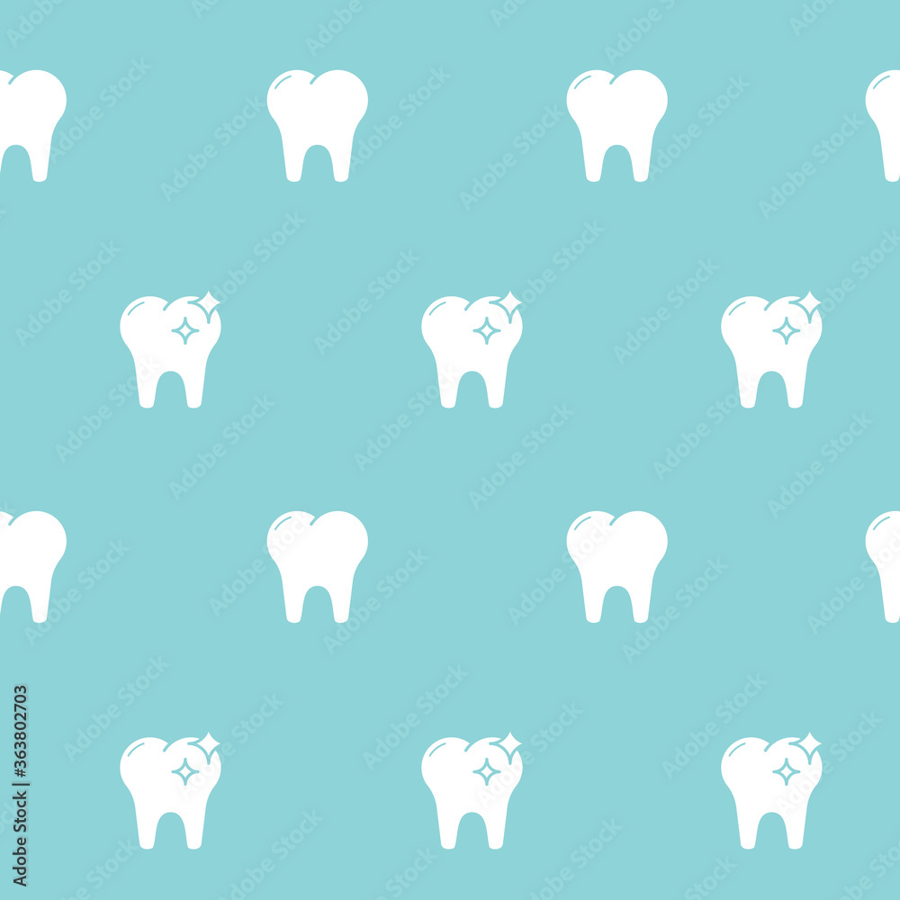 Wrapping paper - Seamless pattern of symbols tooth for vector graphic ...
