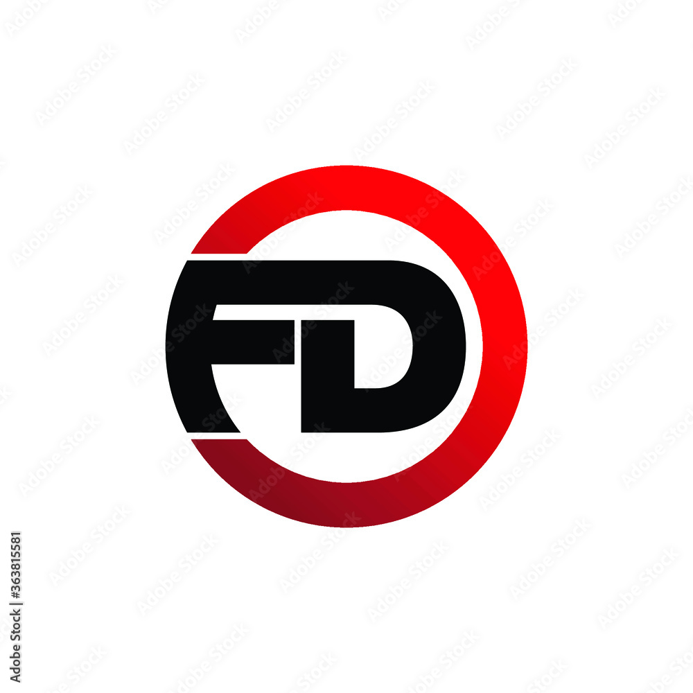 Letter FD circle logo icon design vector. monogram logo vector ...