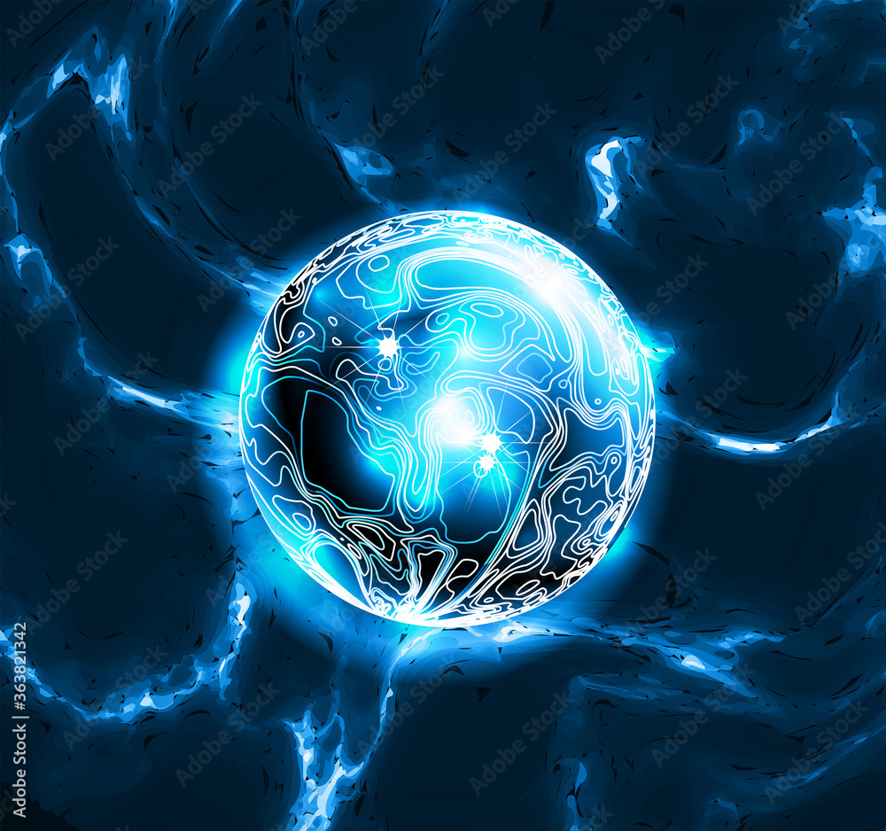 Energy ball glow power. Vector illustration Stock Vector | Adobe Stock