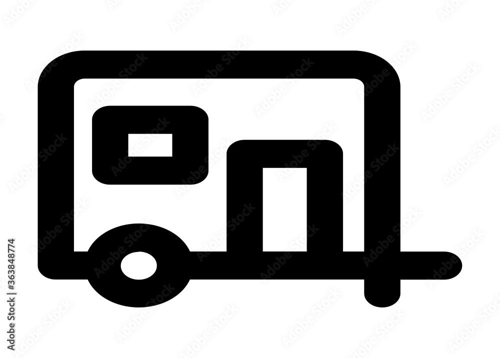 Car trailer with awning. Trailer template with blank area. Side view ...