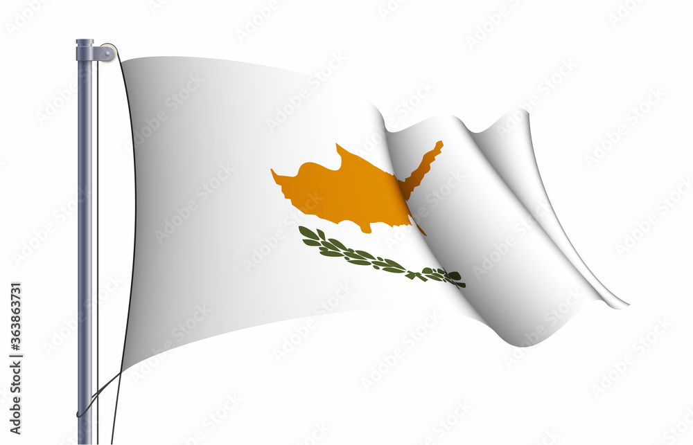 Cyprus flag state symbol isolated on background national banner ...