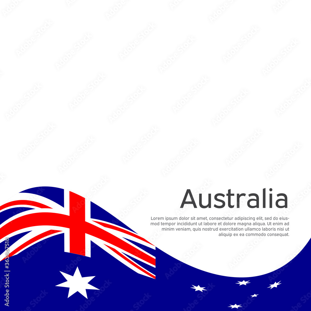 Australia flag on a white background. National poster design. Business ...