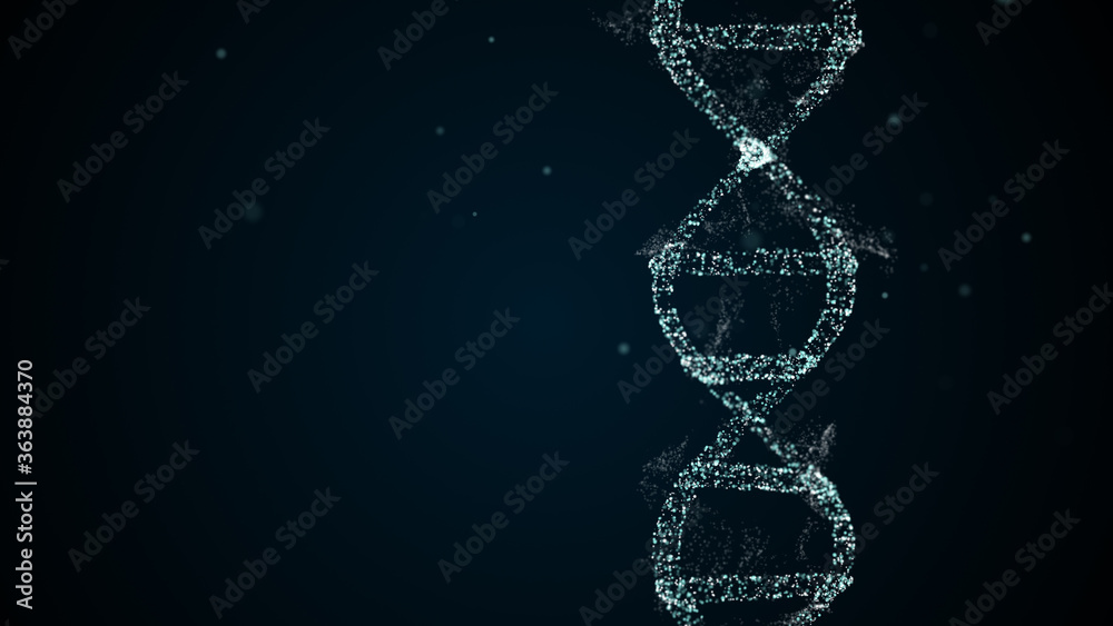 Scan of DNA construction designed out of genetic particles and alpha ...
