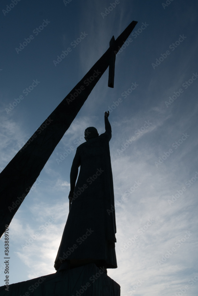 Statue of pythagoras, ancient greek philosopher. Mathematician and ...