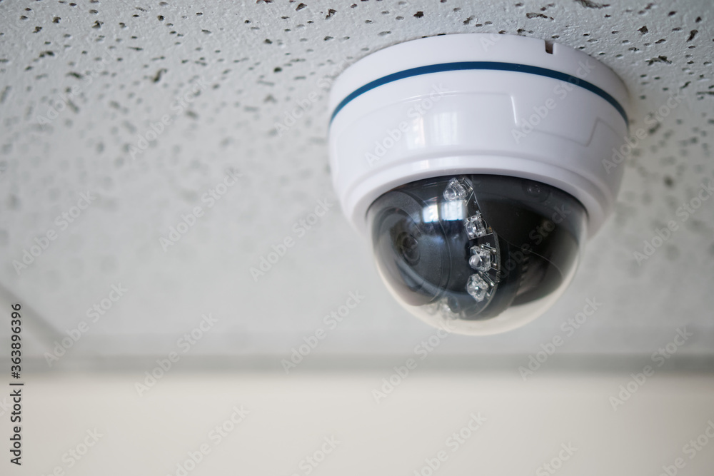 An example of mounting a spherical surveillance video camera in a ...
