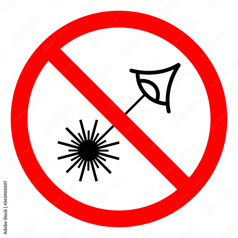 Laser Shoot Eye Hazard Symbol Sign ,Vector Illustration, Isolate On ...