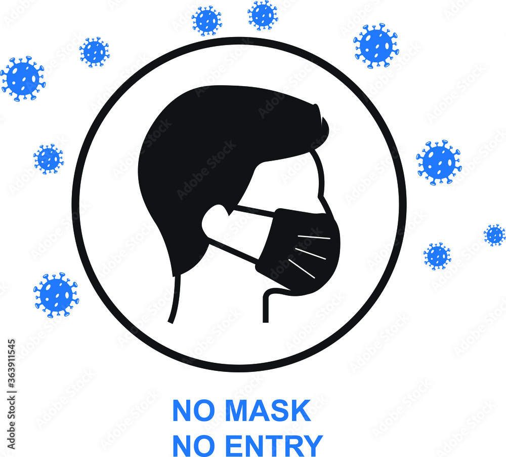 No mask, no entry icon icon. no entry without face mask icon Stock ...