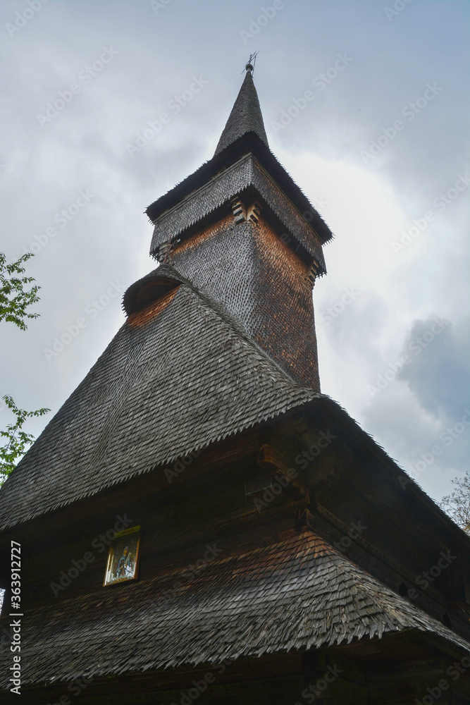 DESESTI, MARAMURES, ROMANIA, SUMMER 2018. Beautiful wooden orthodox ...