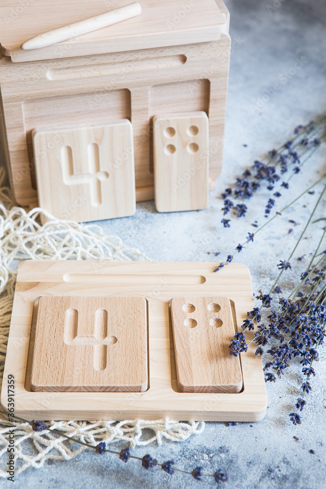 Wooden counting and writing trays - learning resource for educating ...
