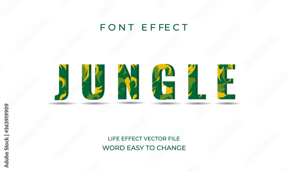 Jungle text effect. Tropical theme font effect vector design. Easy to ...