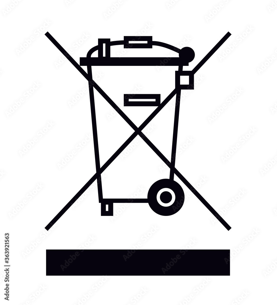 Symbol przekreślony kosz wektor elektrośmieci Stock-Vektorgrafik ...