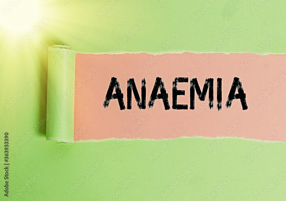 Text sign showing Anaemia. Business photo showcasing a condition marked ...