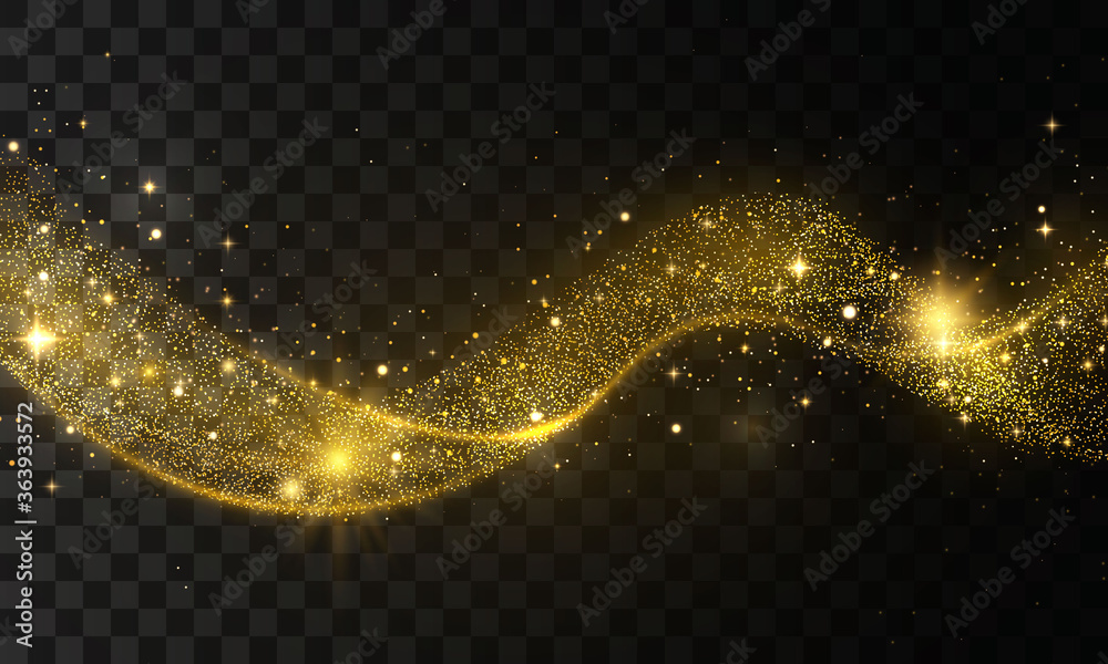Gold glitter wave Stock Vector | Adobe Stock