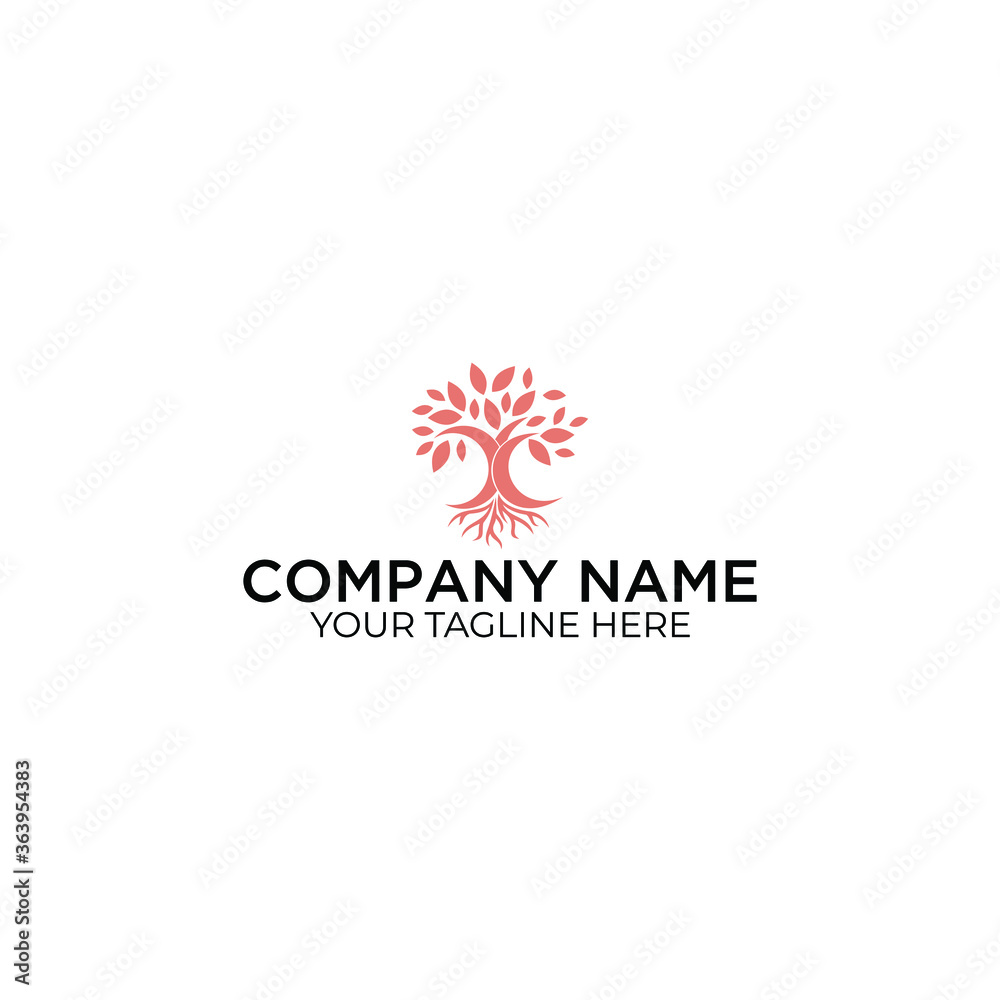 Migthy Forest Logo Template. An illustration of two trunk twisting each ...