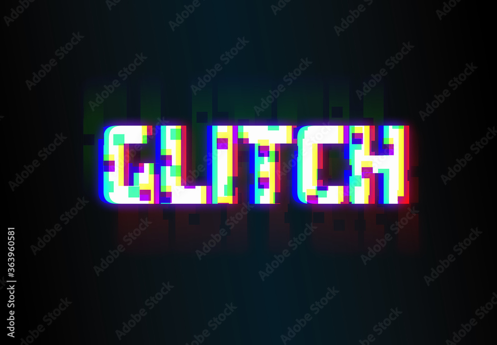 Glitch Text Effect Stock Template | Adobe Stock