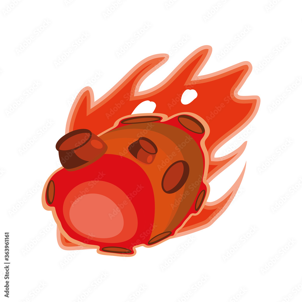 flame meteorite on white background Stock Vector | Adobe Stock