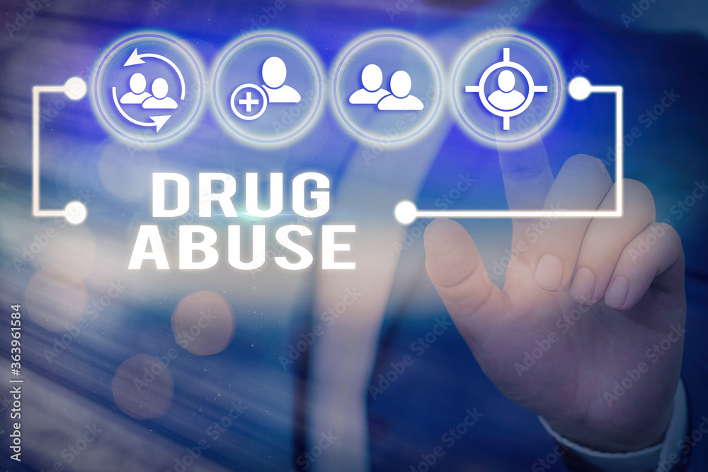 Handwriting text writing Drug Abuse. Conceptual photo the habitual ...