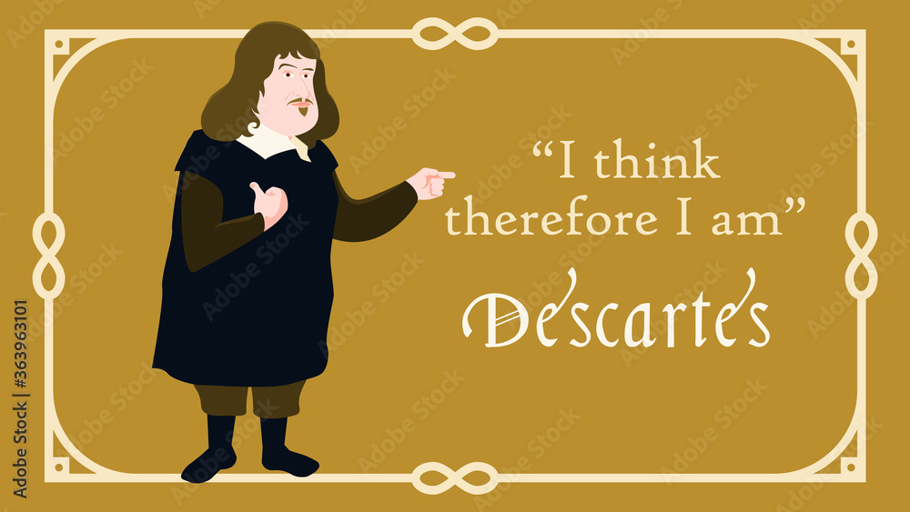 Mathematician and philosopher Descartes as a cartoon character. Science ...