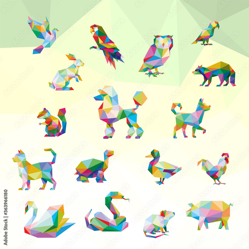 BIRD RABBIT OWL RACOON DOG POODLE CHIPMUNK CAT TURTLE DUCK CHICKEN SWAN ...