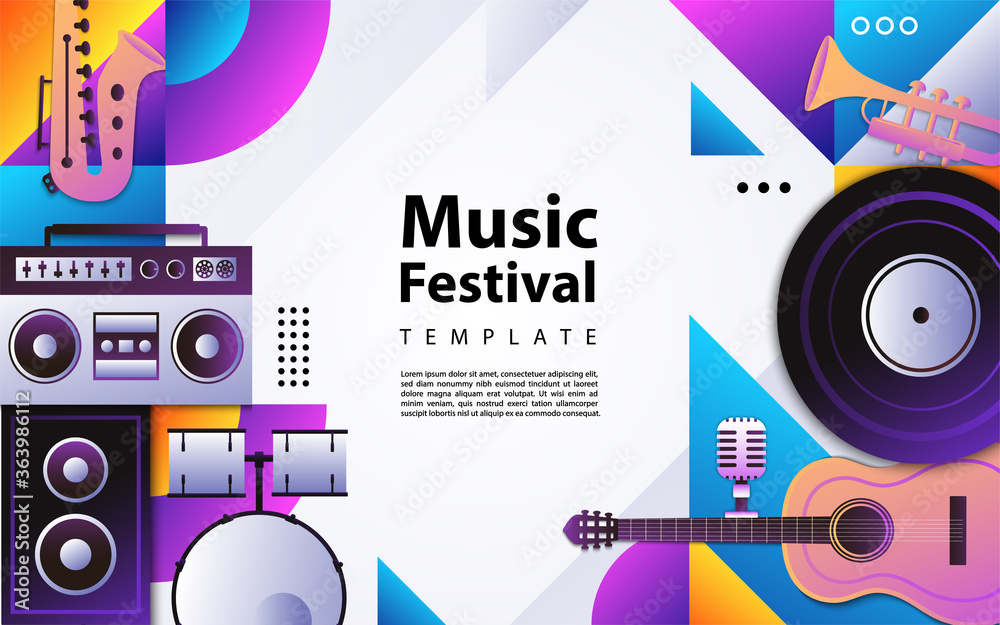 Creative modern background design based music theme style. เวกเตอร์ ...