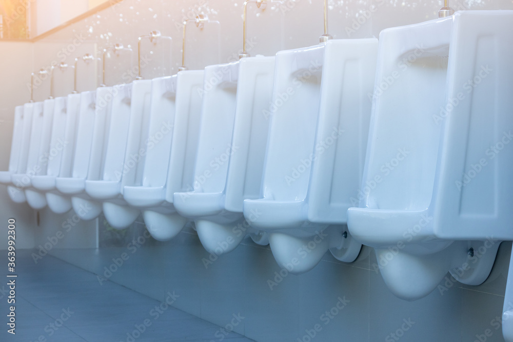 Poster White urinals with white in the men toilet,Male restroom, Male ...