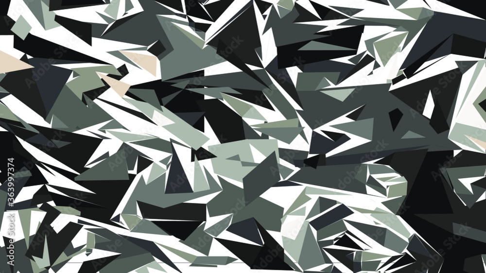 irregular fragments, broken grayscale background, overlap and depth ...