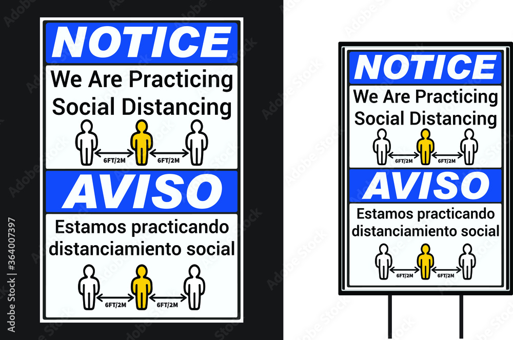 Notice for your safety keep 6 feet distance between you and others ...