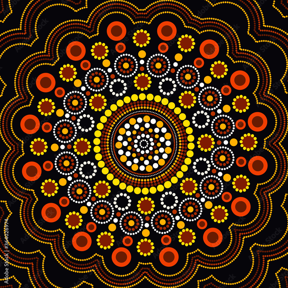 Illustration based on aboriginal style of Australian dot mandala ...