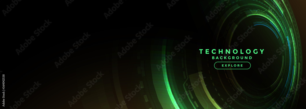 technology green banner with digital diagram design Stock Vector ...