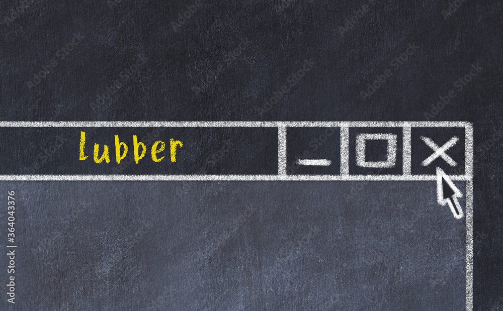 Concept of dealing with problem. Chalk drawing of closing browser ...