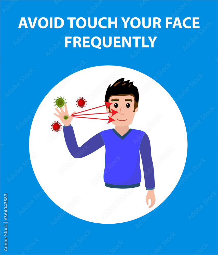 Avoid to touch your face poster for covid 19 corona virus. Safety ...