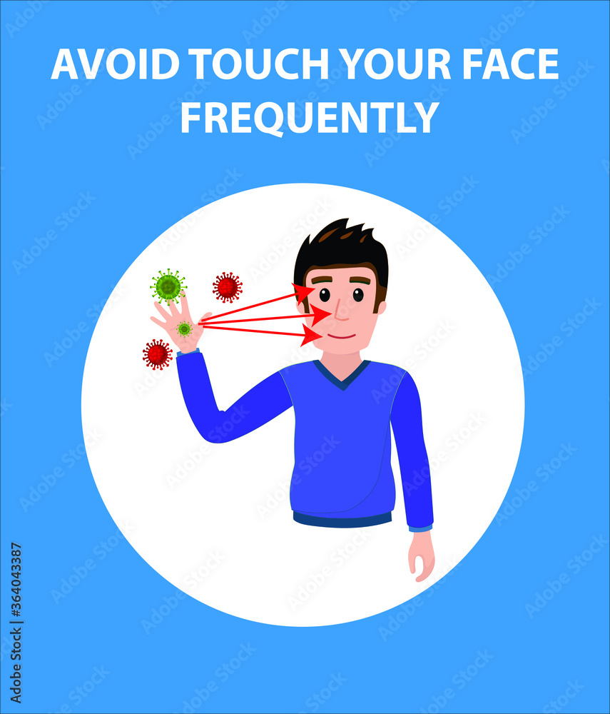 Avoid to touch your face poster for covid 19 corona virus. Safety ...