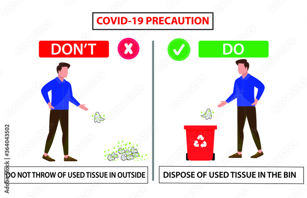 Dispose tissue in bin to stop covid 19 virus. Poster for office and ...