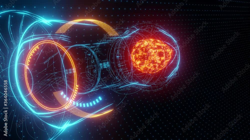 3D Model Detailed Silhouette of Jet Engine Turbine. Blue Jet Made of ...