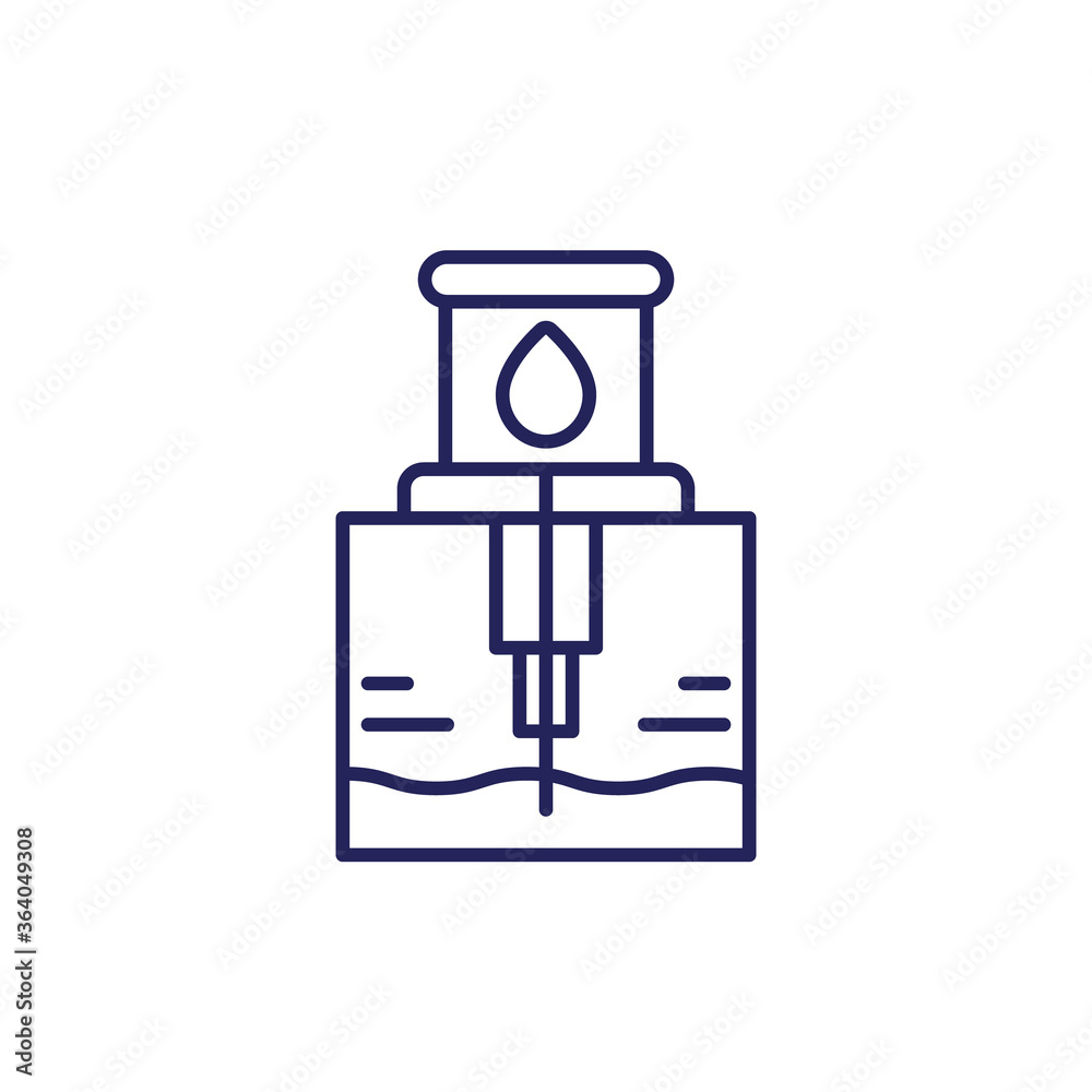 water borehole line icon on white Stock Vector | Adobe Stock