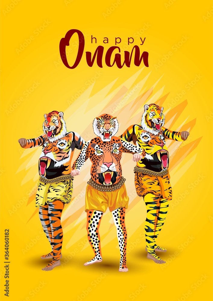 Photo & Art Print Puli Kali, tiger dance for Onam celebration with ...