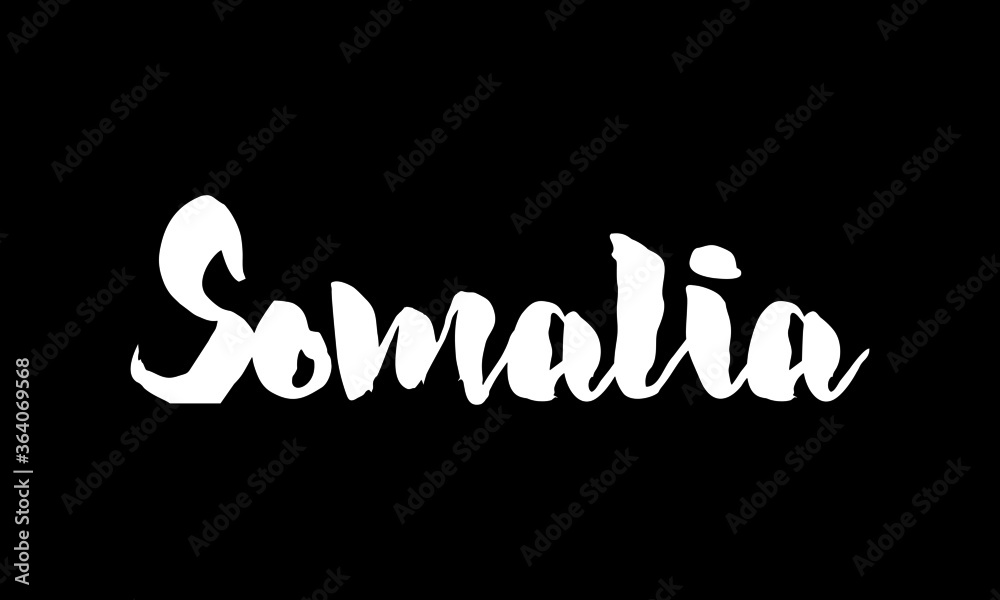Somalia Country Name Handwritten Text Calligraphy Stock Vector | Adobe ...
