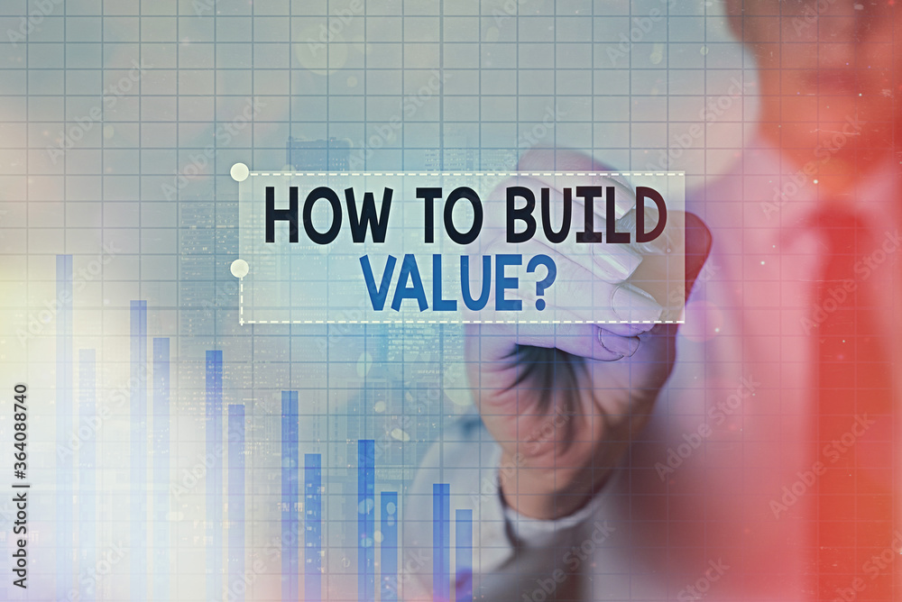 Text sign showing How To Build Value Question. Business photo ...