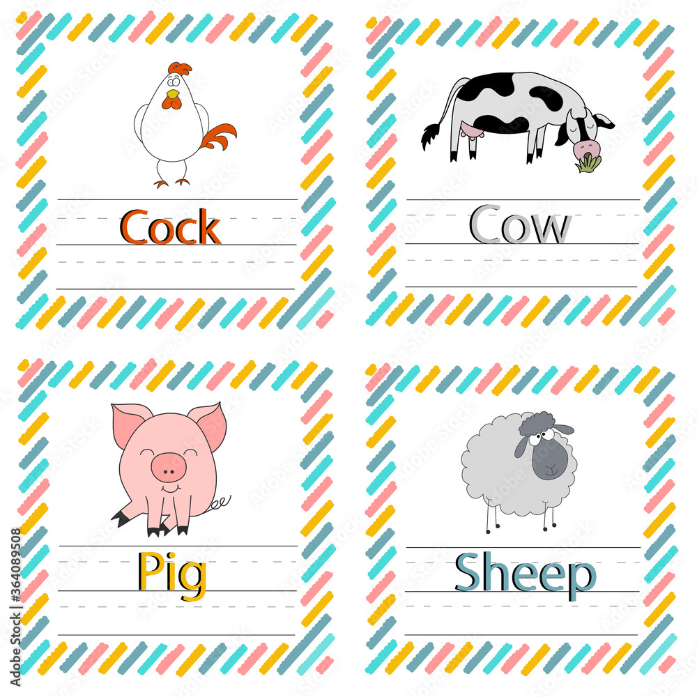 Preschool educational writing card with the word. Write a word. Repeat ...