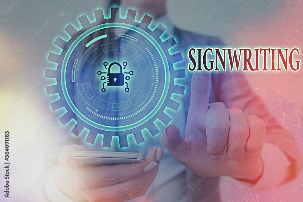 Writing note showing Signwriting. Business concept for any type of ...
