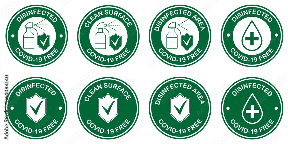 Coronavirus covid-19 free zone, area. Round sign, symbol for ...