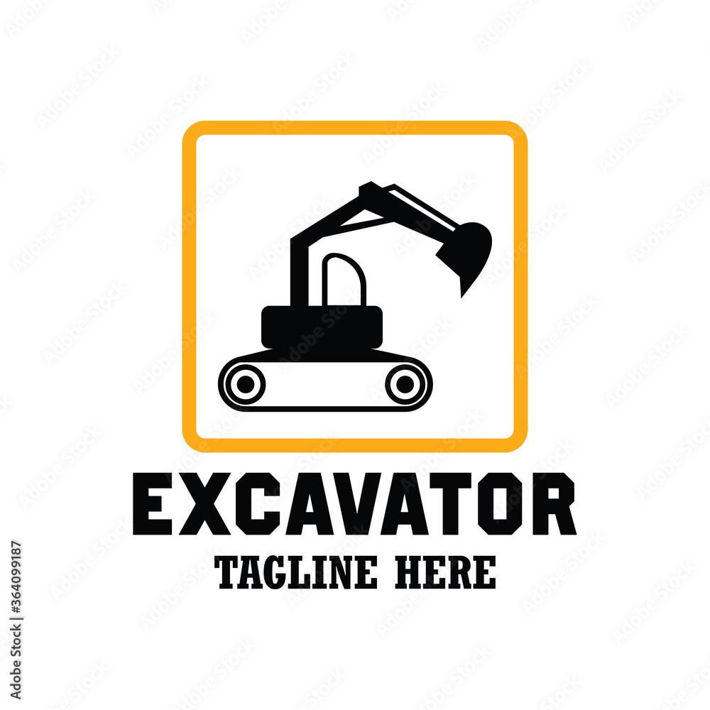 excavator or excavation logo emblems and insignia with text space for ...