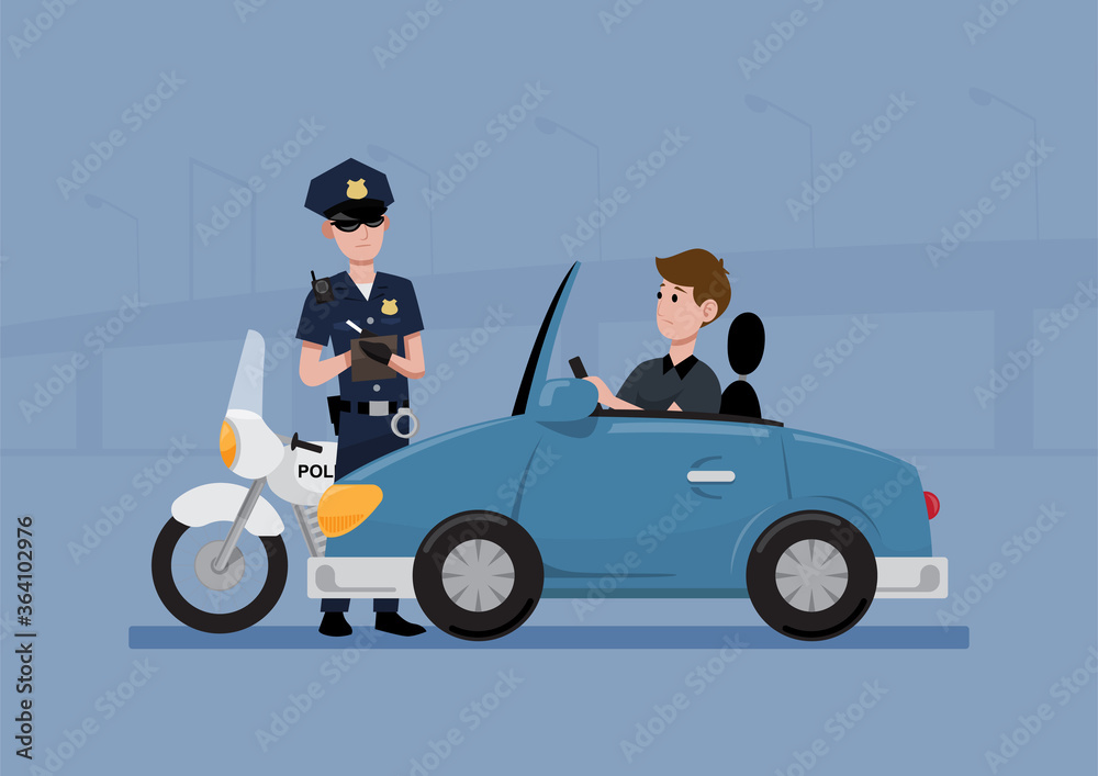 Police Officers Giving A Ticket