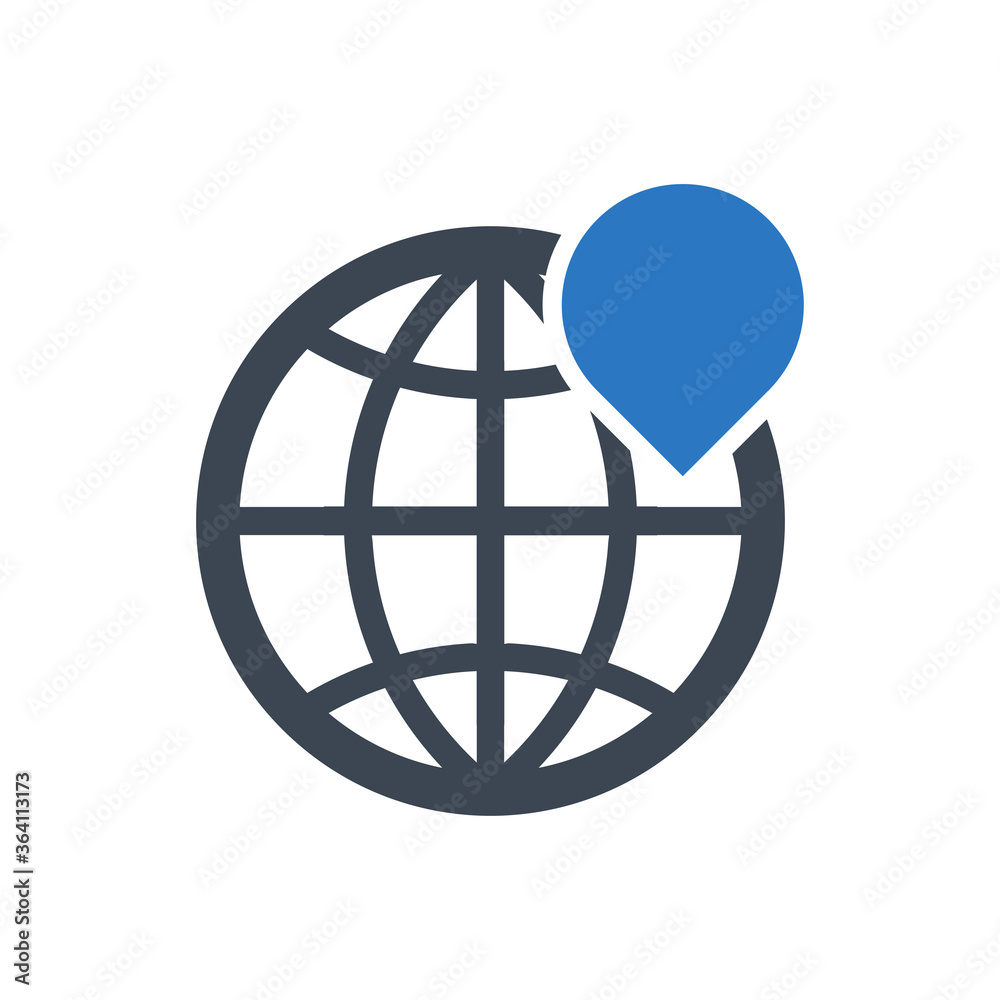 Geo Targeting Icon. location, target, map (vector illustration) Stock ...