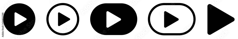 Play Button Icon set vector design. Player Button set icon sign ...